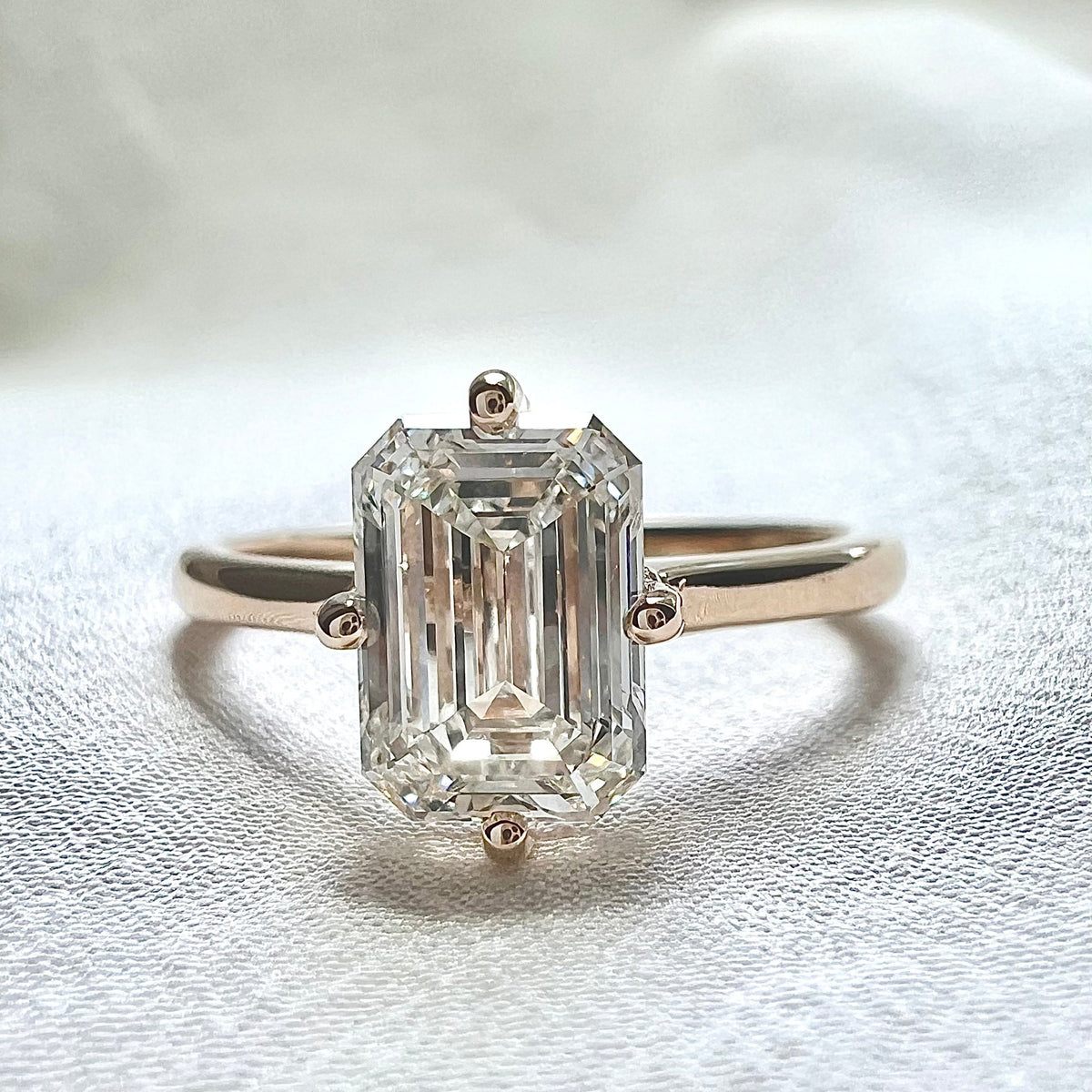 Alizah - Compass Set Emerald Solitaire – Rosalee Jewelry